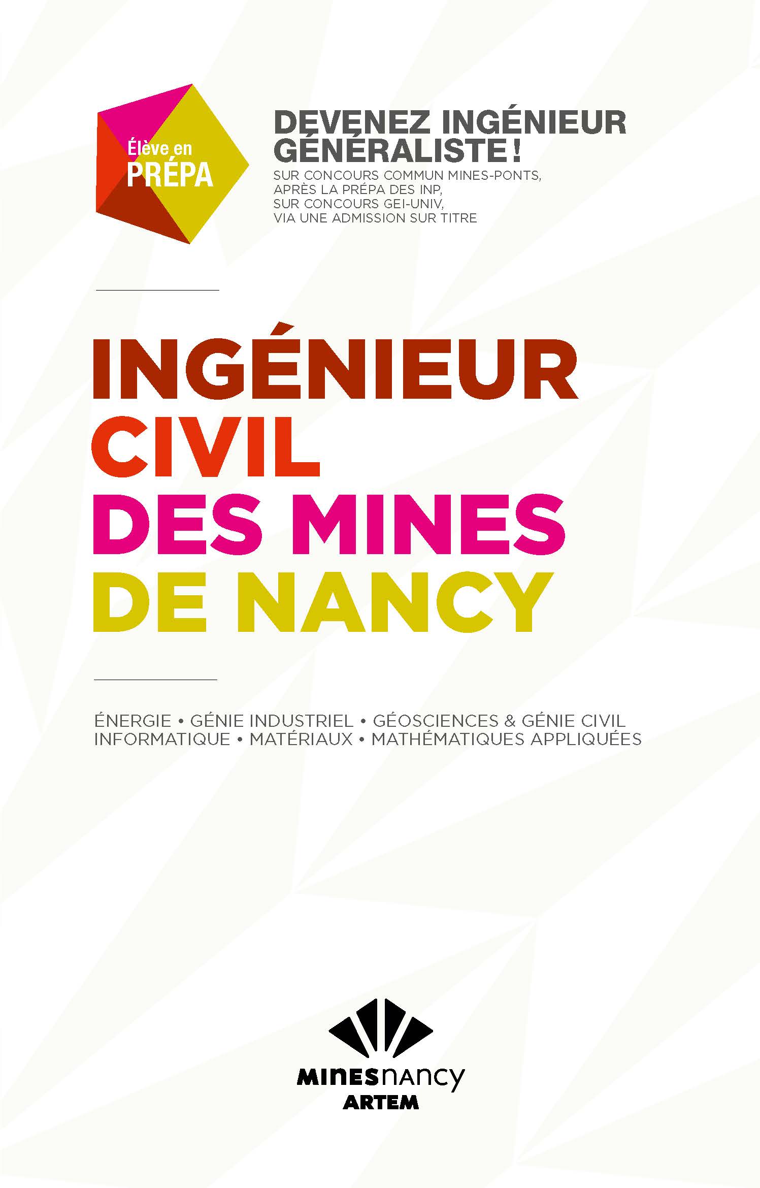 Brochure "Mines Civil Engineering" • Mines Nancy